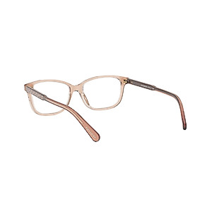 Coach HC6143 Prescription Eyewear Frames, Transparent Peach/Demo Lens, 52 mm