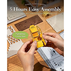 Rolife DIY Book Nook Kits for Adults-Garden House Bookshelf Insert Booknook-Room Decor for Teen Girls Boys Women Men