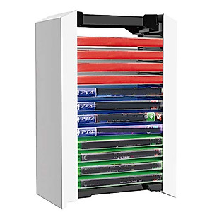 iFCOW Game Disc Box Storage Rack 12 Games Disc Holder Storage Shelf for PS5 Game Discs