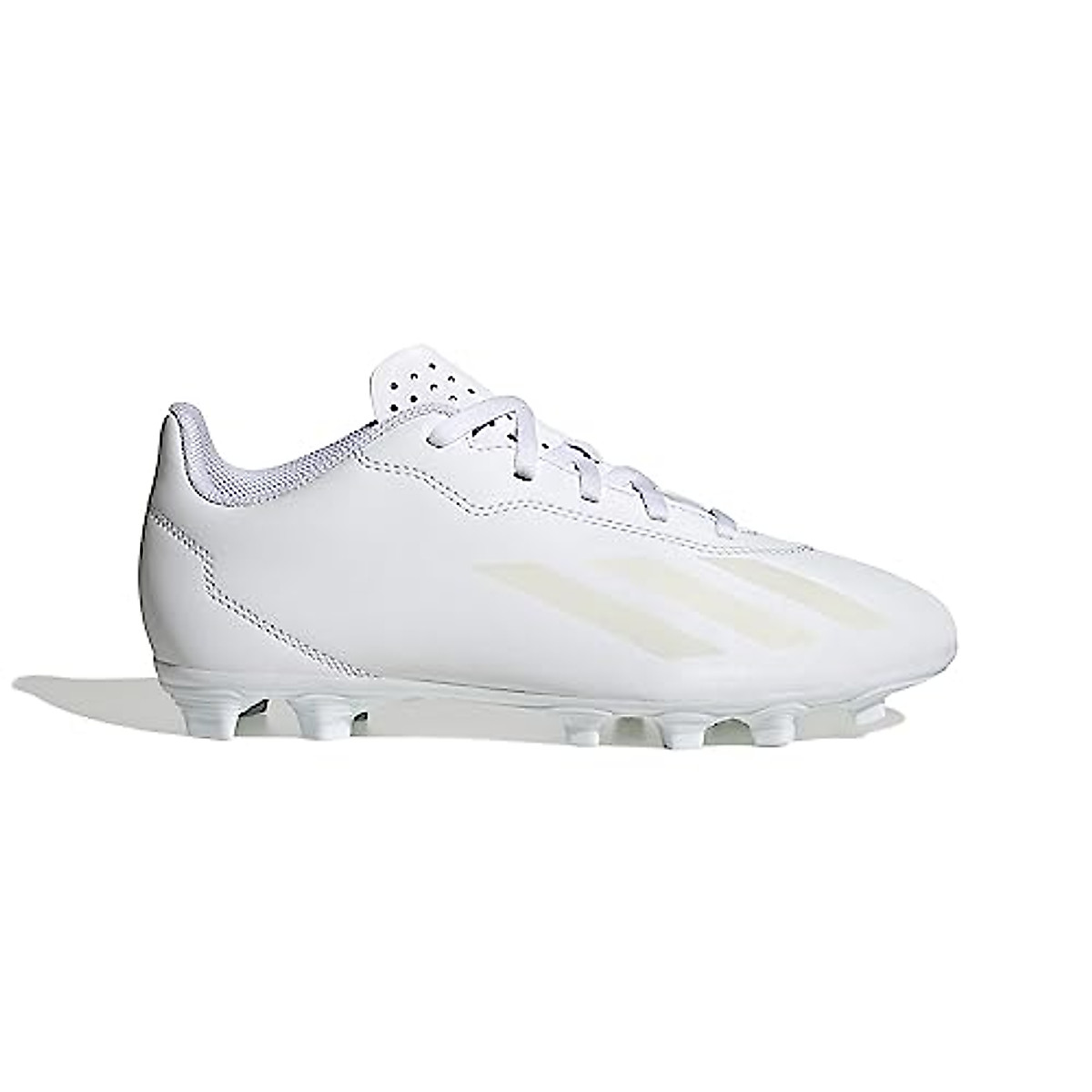 adidas X Crazyfast.4 Firm Ground Cleats Sneaker, White/White/White, 12 US Unisex Little Kid