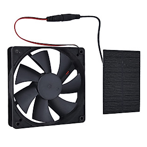 Yosoo 3W Portable Solar Fan, Ventilation Fan Kit with Solar Panel, Automatic Control Fan for Dog Chicken House Quietly Cools and Ventilates