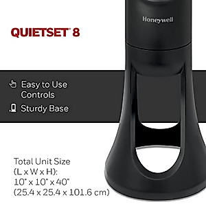 Honeywell QuietSet Tower Fan 8 Speed - Black