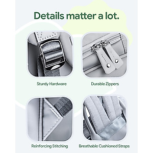 AUYRE Diaper Bag Backpack Large Diaper Bag Travel Backpack with Insulated Pockets & Stroller Straps Baby Shower Gifts Large Capacity, Waterproof, Grey