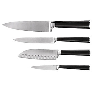 Ginsu Chikara Series Forged 5-Piece Japanese Steel Knife Set – Cutlery Set with 420J Stainless Steel Kitchen Knives – Toffee Finish Block, 07135DS