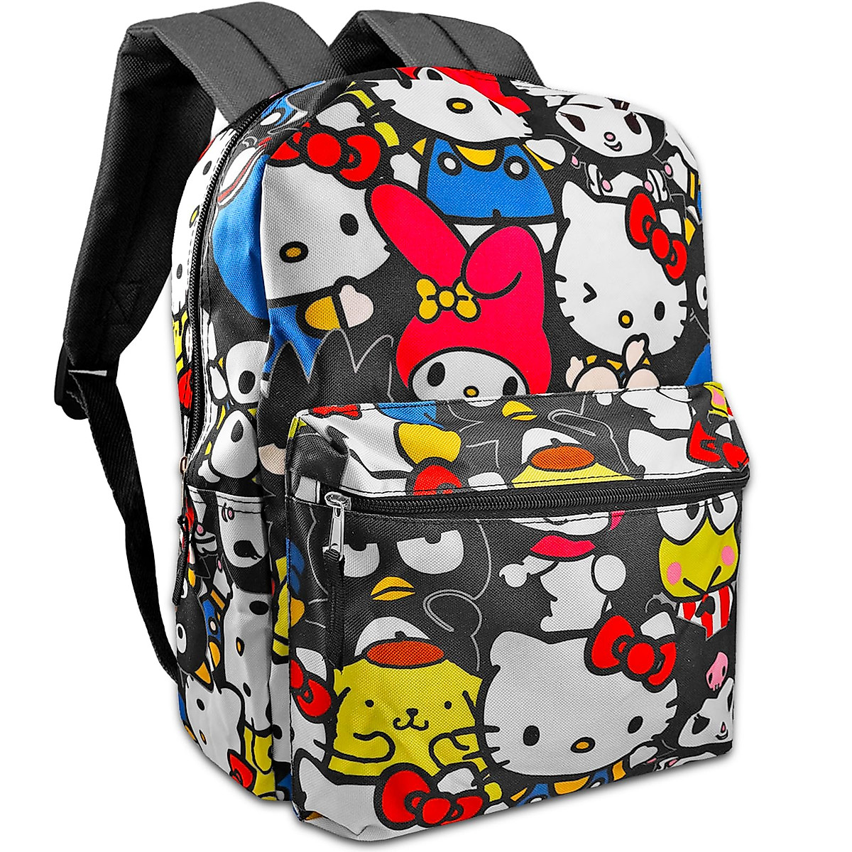 Hello Kitty Backpack with Lunch Box for Girls - Bundle with 16” Hello Kitty School Backpack, Lunch Bag, Water Bottle, Stickers, More | Hello Kitty Backpack and Lunch Box Set