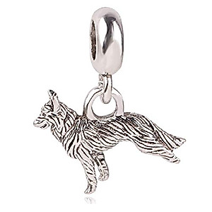 Dangle German Shepherd Dog Charm Bead
