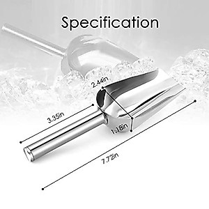 AIEVE Ice Scoop, 2 Pack Ice Scoop for Ice Maker, Metal Ice Scoop for Freezer Counter Top Ice Machine Maker Shovel Popcorn Scoop Kitchen Ice Scooper Ice Bucket Scoop for Kitchen Bar Wedding Party