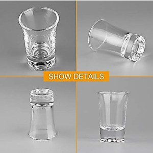 Encheng 1.4 Ounce Heavy Base Shot Glass Set,Whisky Shot Glasses 1.4 oz, Liqueur Glasses Spirits Glasses Mini Glass Cups Double Side Cordial Glasses,Tequila Cups Small Glass Shot Cups 40 Pack