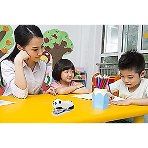 1 Pack Mini Panda Desktop Stapler for 10 Sheets Capacity with 1000 Pcs No.10 Staples for Paper Clips Staplers for Desk for Friends and Children(Panda)