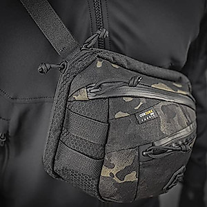 M-Tac Elite Sphaera Hex Bag Gen.2 - Tactical Crossbody CCW Conceal Carry Chest Pack - EDC Shoulder Sling Bag (Multicam Black/Black)