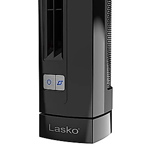 Lasko Air Stik Oscillating Tabletop Fan, Ultra-Slim Design, 2 Quiet Speeds, for Bedroom, Dorm Rooms, Office, 14", Black, T14200