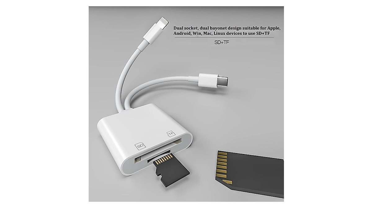 iPhone & Android MFi Certified Card Reader with Dual Slot | Fast Transfer