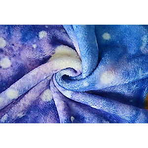 ENCOFT Flannel Bed Blanket Full Size for Couch Sofa and Bed, Soft Galaxy Mermaid Throw Blanket