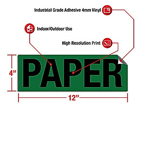 Extra Large 12 Inch Trash Recycle Labels by Citadel Black - 8 Pack of Large Stickers, UV and Weather Resistant, Huge Stickers Mean Easy Visibility