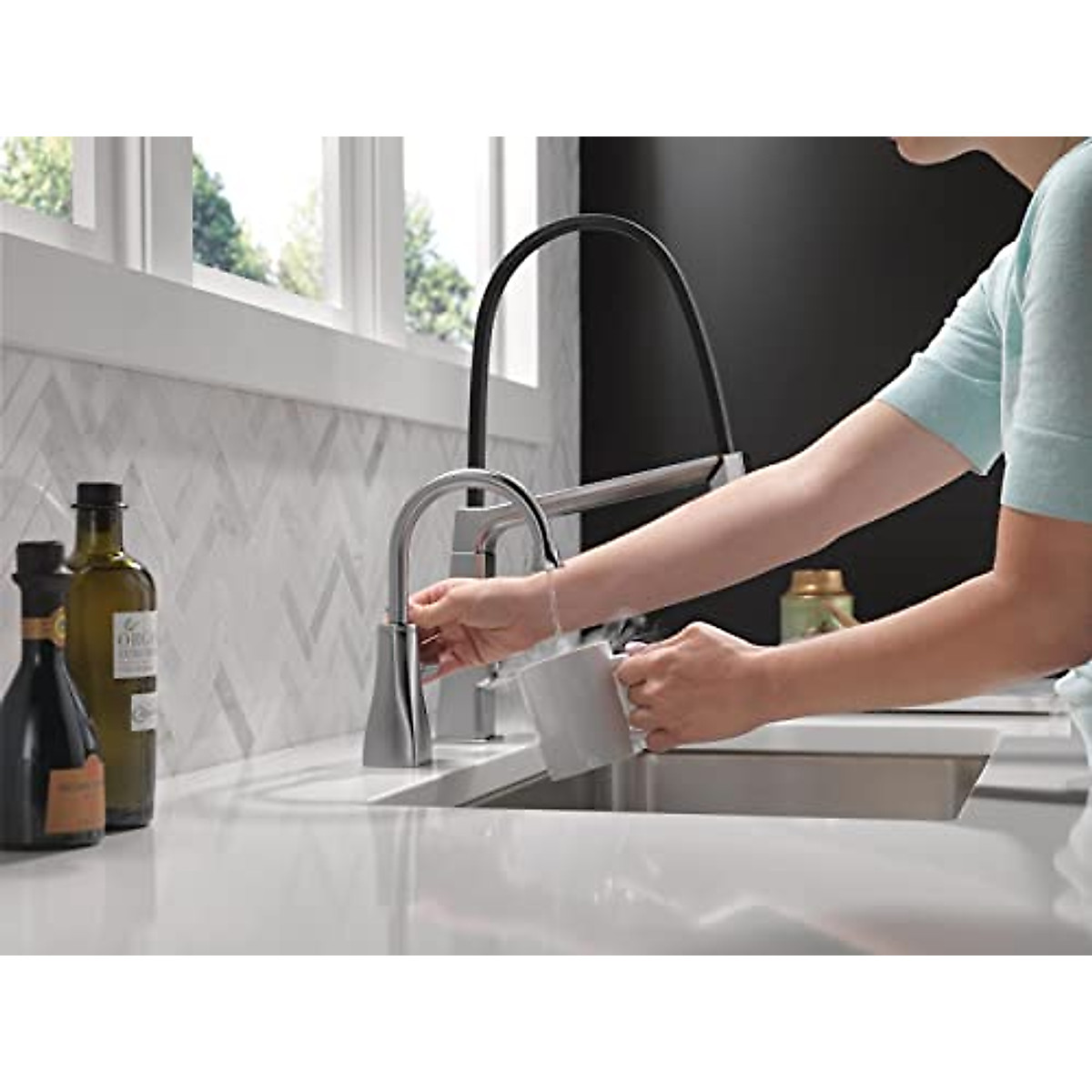 DELTA FAUCET Contemporary Square Instant Hot Water Dispenser, Arctic Stainless