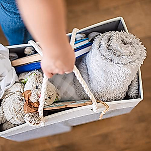 Stair Basket 16" x 16" x 10" Basket for Stairs with 3 Foldable Sections, Durable Cotton Collapsible Storage Bins, Stair Storage Organizer STRIKING LIFESTYLE