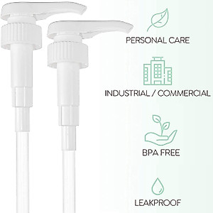 Gallon Pump Dispenser - for Plastic or Glass Bottles – Heavy-Duty Leak Proof for Commercial and Household Use - Plastic Pump for 1 Gallon Jug – Non-BPA Plastic (Pack of 6)