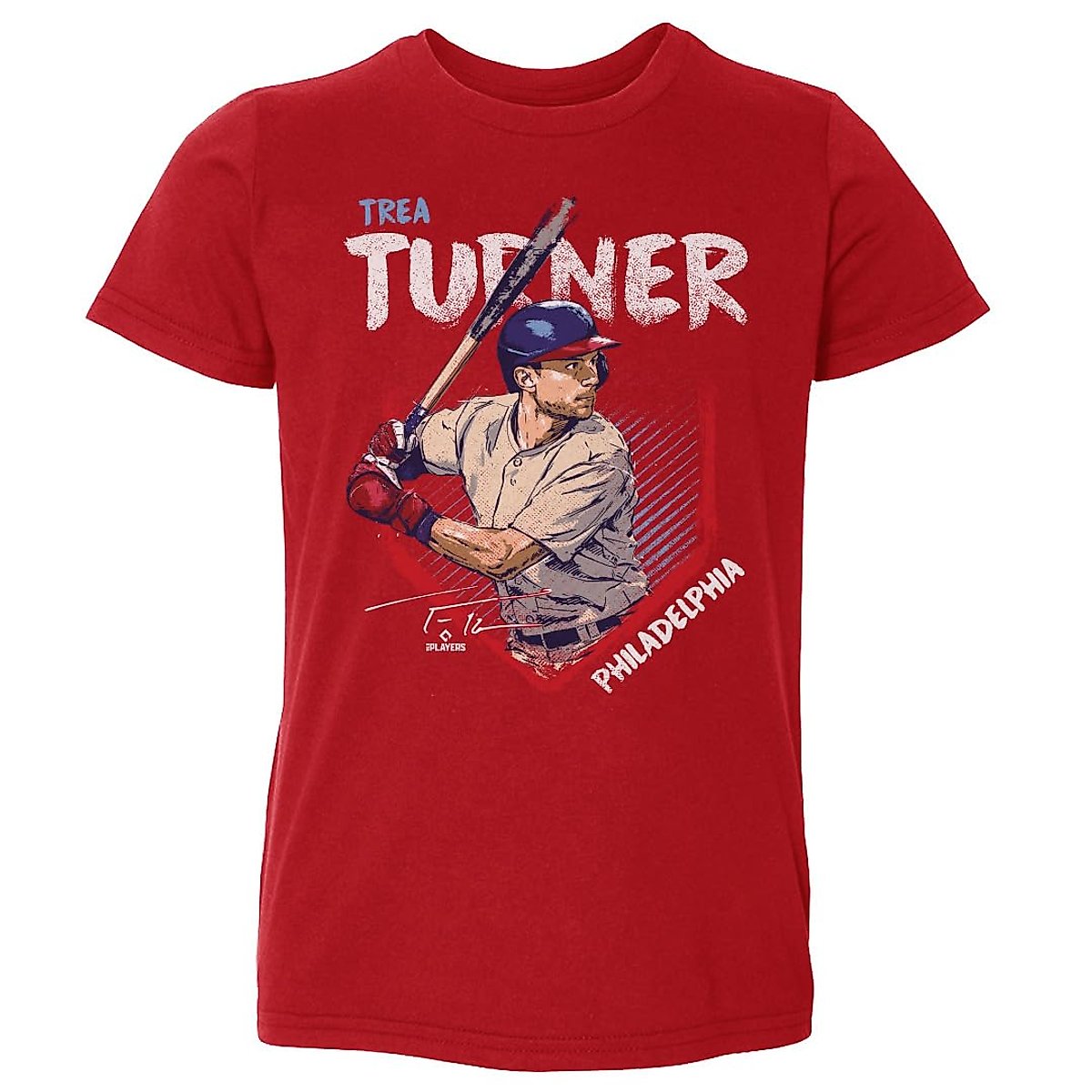 500 LEVEL Trea Turner Toddler Shirt (Toddler Shirt, 2T, Red) - Trea Turner Philadelphia Base WHT