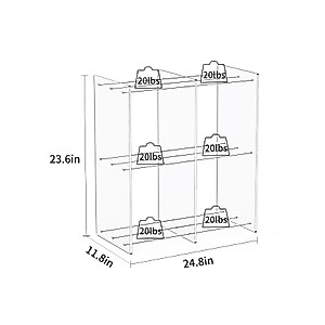 solaround Acrylic Bookshelf Bookcase, Storage Organizer for Bathroom, Clear Storage Shelf Freestanding