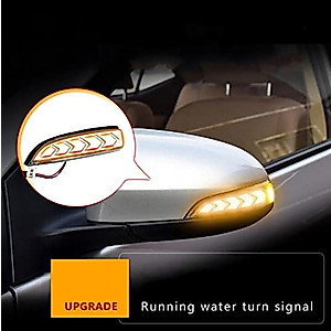 Auto-Tech 1 Pair Side Rearview Mirror Running Water Turn Signal Lamp Compatible For Toyota Verso 2016-2018 (Blue Light)