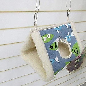 Bird Nest Tent Hammock Winter Warm Sleeper Hanging Swing Nest Thickened Bed House for Small Parrot Parakeet Cockatiel Conure Cockatoo Lovebird Budgie Finch Canary Cage Perch (A)