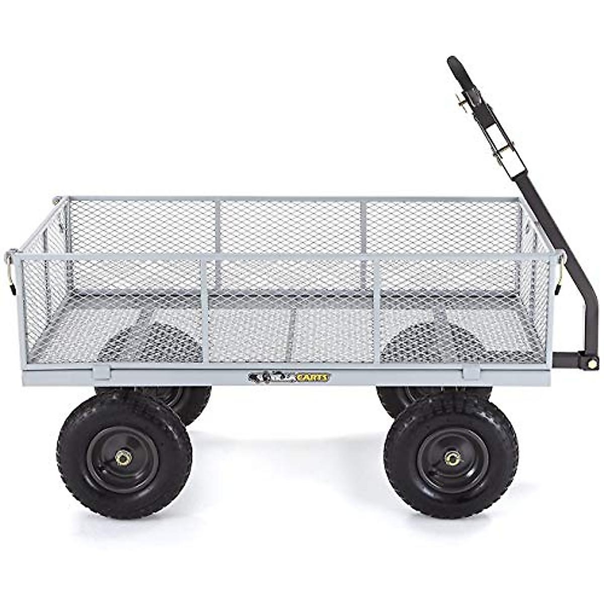 Gorilla Carts GOR1001-COM Heavy-Duty Steel Utility Cart with Removable Sides, 1000-lbs. Capacity, Gray