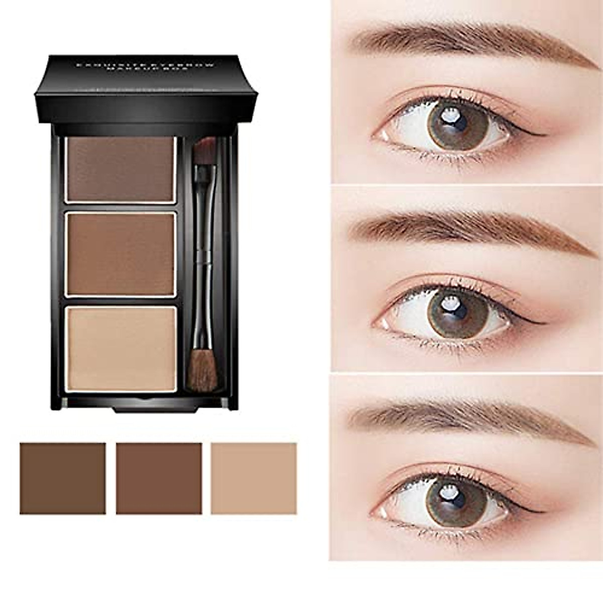 Eyebrow powder three-color eyebrow palette beauty contour eyebrow pencil professional eye makeup eyebrow filler1