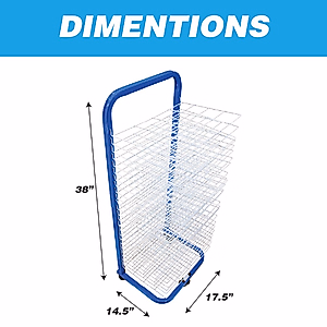 LAUCO Art Drying Rack for Art Studios & Classrooms, 25-Removable Shelf Mobile, Painting Drying Rack with Wheels - Stack Rack for Painting, Drawings, and More (1 Pack)