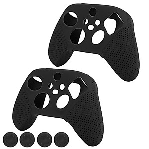 Game Handle Case, Silicone Skin Silicone Protection Case, Prevent Skidding Easy to Install and Remove Travel Home for Xbox Gamers(Black)