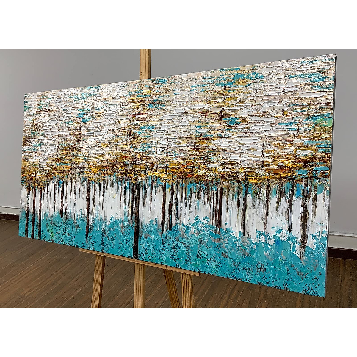 Yotree Paintings, 24x48 Inch Paintings Oil Hand Painting Tree of Life Painting 3D Hand-Painted On Canvas Abstract Artwork Art Wood Inside Framed Hanging Wall Decoration Abstract Painting