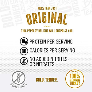 Perky Jerky Original Turkey Jerky, 14oz - Low Sodium - 10g Protein per Serving - Low Fat - 100% U.S. Sourced - Handcrafted, Tender Texture and Bold Flavor
