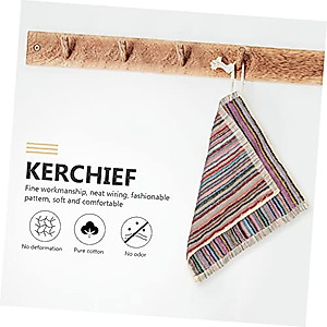 Cabilock 10pcs Color Stripe Square Scarf Microfiber Cleaning Rag Turkish Cotton Towels Turkish Cotton Bath Towels Microfiber Dish Towels Dish Rags Kitchen Dishcloth Hand Towel Cotton Towel