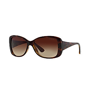 Vogue Eyewear Women's VO2843S Square Sunglasses, Dark Havana/Brown Gradient, 56 mm