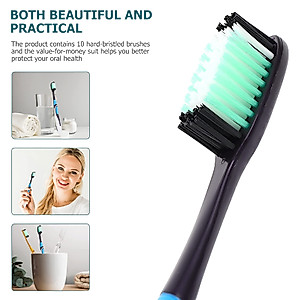 DOITOOL 6pcs Handheld Toothbrush Manual Toothbrush Tooth Cleaning Brush Ultra Hard Bristles Toothbrush for Whitening Teeth Adult Random Color