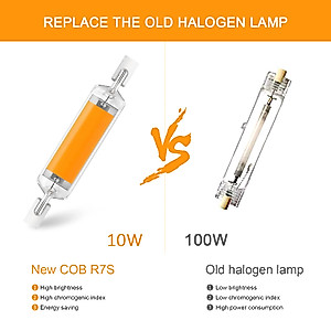 78mm 10W R7S LED COB Light Bulb 100W Equivalent T3 J78 J-Type Linear Bulb 120V R7S Base Dimmable 78mm Double Ended Flood Light Bulbs 360°Beam Angle Landscape Lights 3000K (Warm White, 4 Pack)