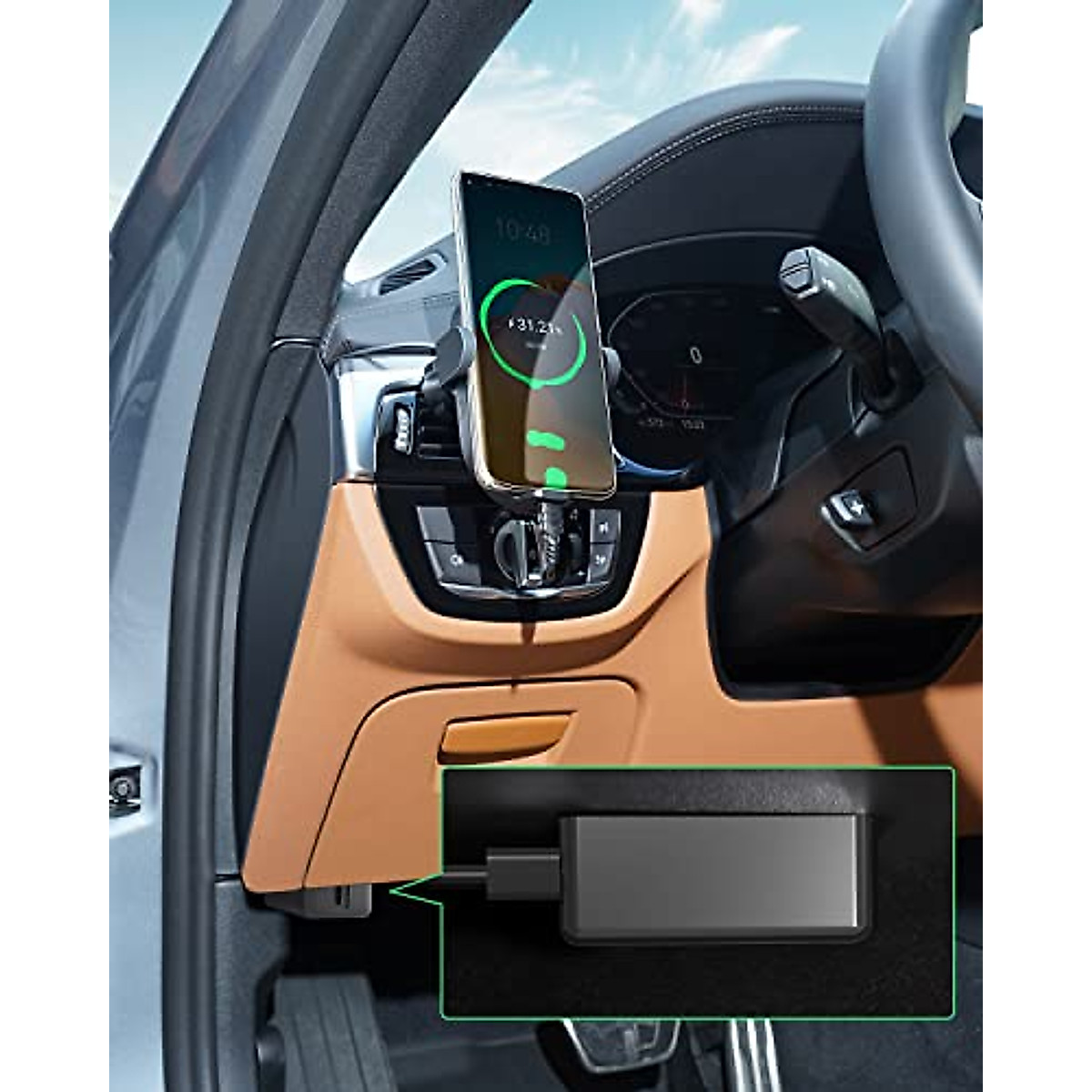 YONZEE Car Charger for Tesla Model 3/Y OBD Power Adapter, 43W Car Charger Cell Phone Fast Charging Dual Port OBD to USB-C Charging Port Car Charger OBD Adapter for Model 3/Y Car Accessories