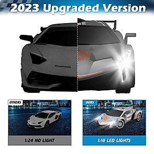 Growsland Remote Control Car RC Cars Xmas Gifts Toys for Kids 1/18 Electric Sport Racing Hobby Rc Crawler Toy Car Model Vehicle for Boys Girls Included Rechargable Batteries