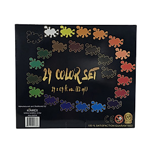 KINREX Acrylic Paint Set - 24 Color Art Set - 12 ml Each - Non Toxic and Vibrant Colors - Best Craft Gift for Adults and Kids
