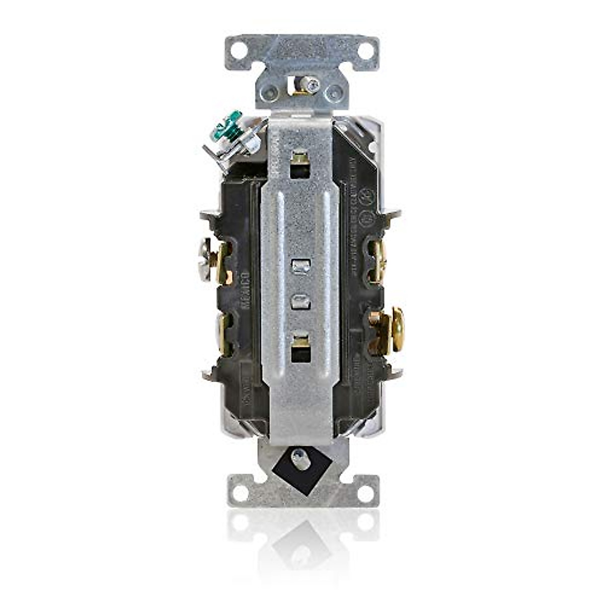 Leviton 16252-W 15 Amp, 125 Volt, Decora Plus Duplex Receptacle, Straight Blade, Commercial Grade, Self Grounding, White