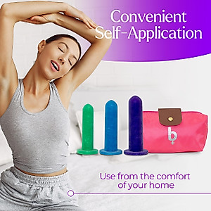 BioMoi Silicone Pelvic Dilator Kit | Pelvic Equipment for Stretching | Comfortable Pelvic Floor Muscle Trainer | BioCote Protected | with Bag | Large Set | (Pack of 3)