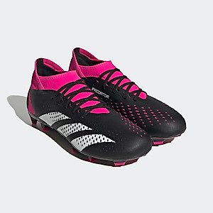 adidas Unisex Predator Accuracy.3 Firm Ground Soccer Shoe, Black/White/Team Shock Pink, 7.5 US Men