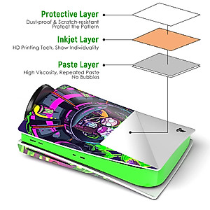 TESSGO PS 5 Skin Disc Edition Anime Console and Controller Vinyl Sticker, Durable, Scratch Resistant, No Bubble, Precisely Line Up, Compatible with Play S tation 5