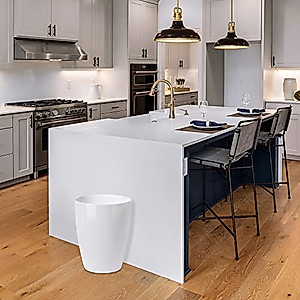 Small Trash Can – Open Top Garbage Cans for Kitchen, Office, Dorm, Bathroom, etc. –Waste Can for Compact/Tight Spaces – The Perfect Bathroom Trash Can - 2 Gallon Trash Bin – Glossy White