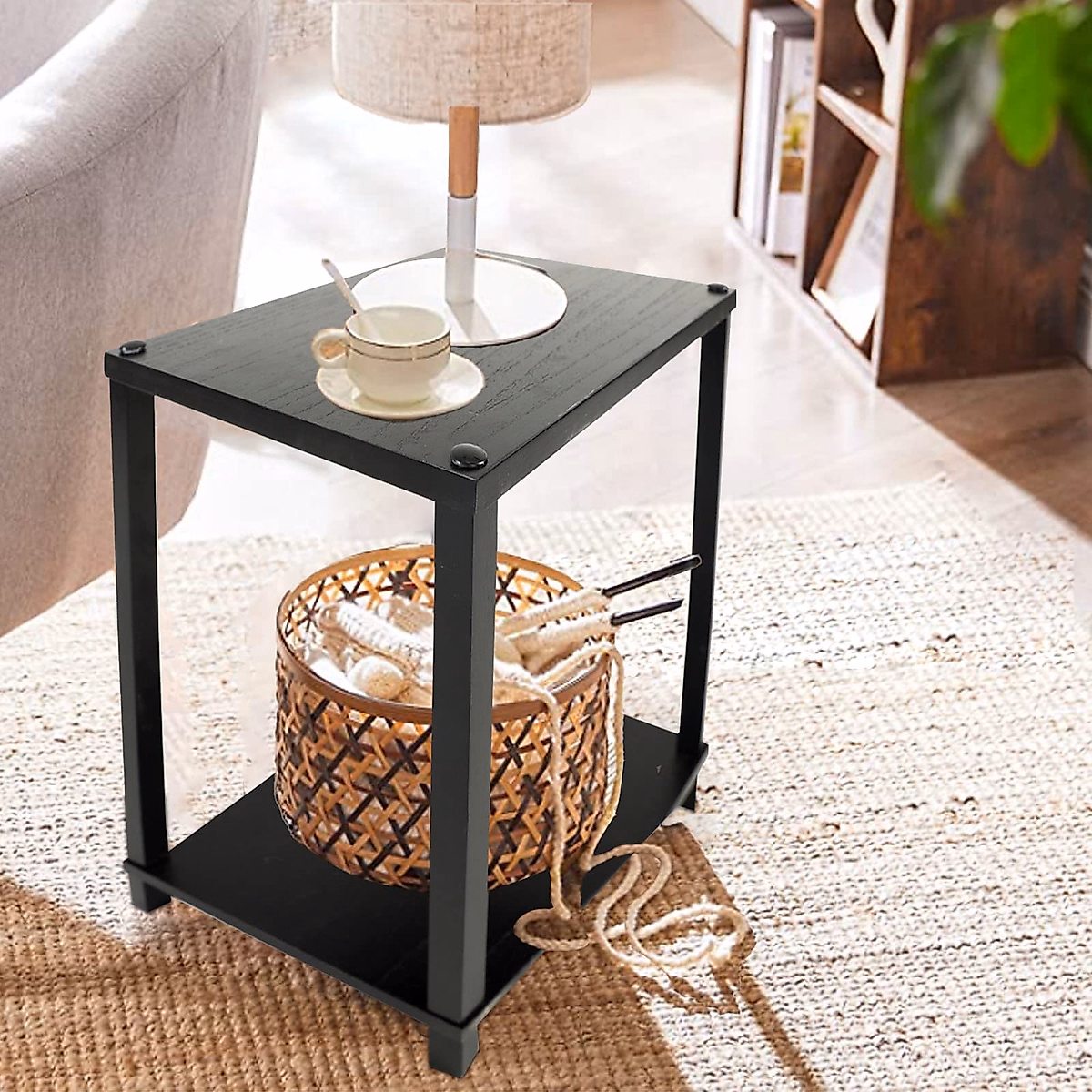 NO MORE TAG End Table, Side Table, Bedside Table, Nightstand for Living Room, Bathroom, Office, Narrow End Table, Small Side Table,