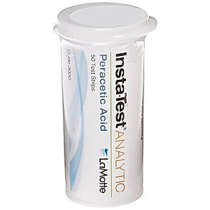 LaMotte Insta-Test 3000 Peracetic Acid Single Factor Test Strip, 0-160ppm Range (Pack of 50)