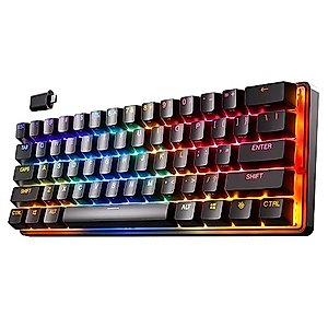SteelSeries Apex Pro Mini Wireless HyperMagnetic Gaming Keyboard – Compact 60% Form Factor - Adjustable Actuation - RGB – PBT Keycaps- Bluetooth – 2.4GHz - USB-C