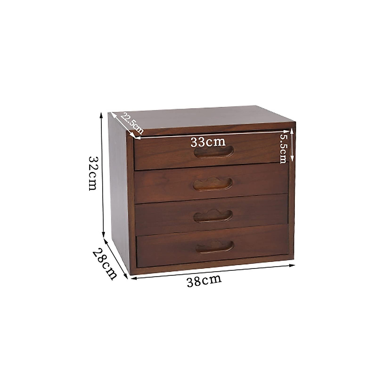 BIZOLE Flat File Cabinet Storage, Desktop Drawer Cabinet - Wooden Desktop Storage Box with Lockable Drawers, Office Supplies A4/Receipt File Organizer, Flat File Cabinet (Size : A)