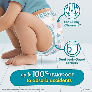 Pampers Training Pants - Easy Ups Boys & Girls Bluey - Size 5T-6T, 15 Count, Children's Potty Underwear (Packaging May Vary)