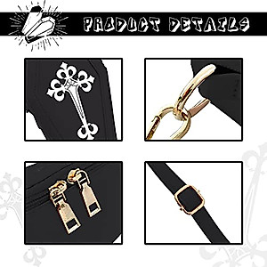 KUANG! Women's Gothic Pu Leather Shoulder Bag Coffin Shaped Handbag Purses Square Box Crossbody Bag for Halloween Party