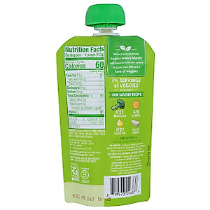 HAPPY BABY Organic Broccoli & Carrots with Olive Oil & Garlic Baby Food, 4 OZ